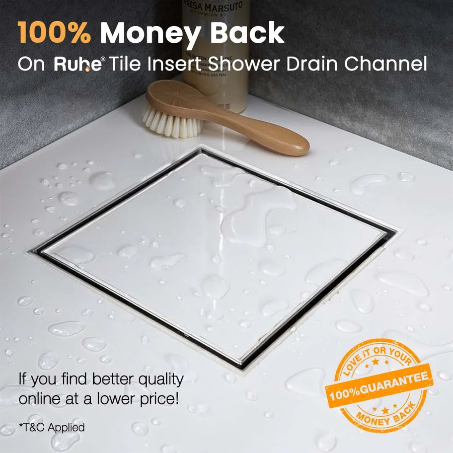 Tile Insert Bathroom Shower Drain Channel Online Collection | Ruhe India