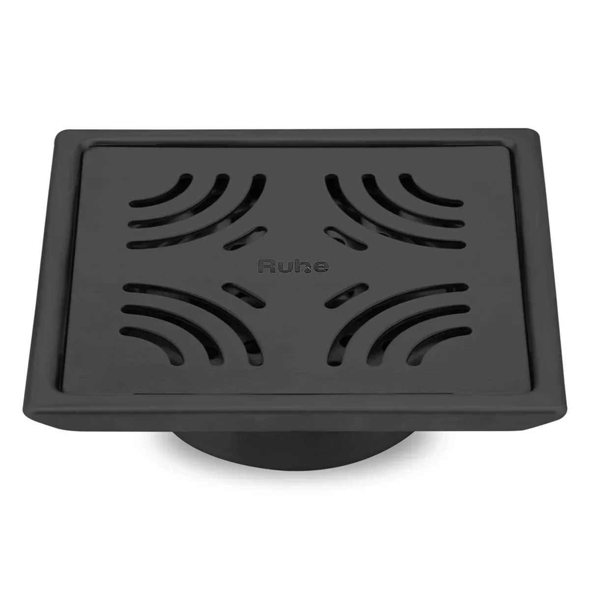 Emerald Square 304-Grade Floor Drain in Black PVD Coating (6 x 6 Inche ...