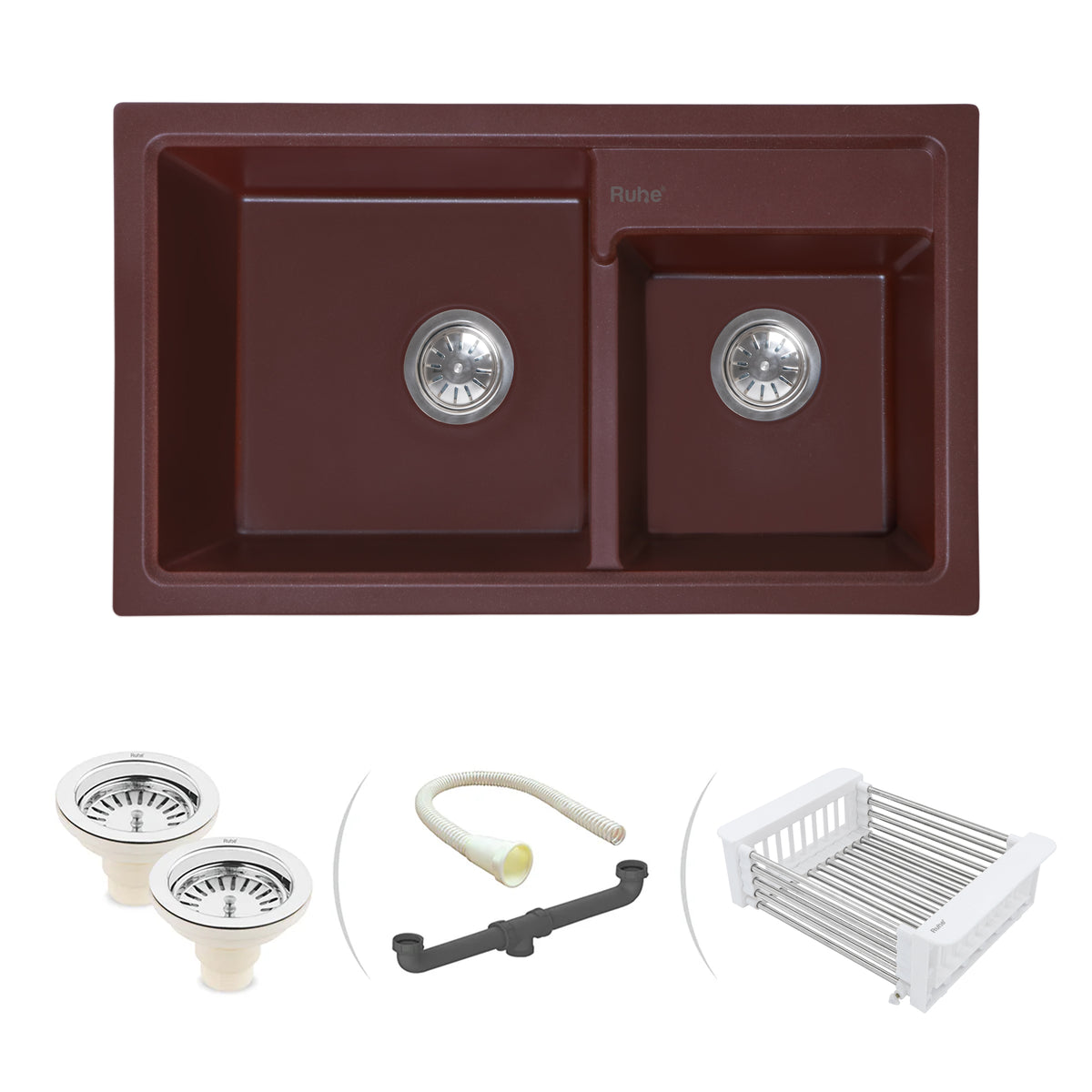 Quartz Double Bowl Kitchen Sink (31 x 18 x 9 Inches) Sale – Ruhe