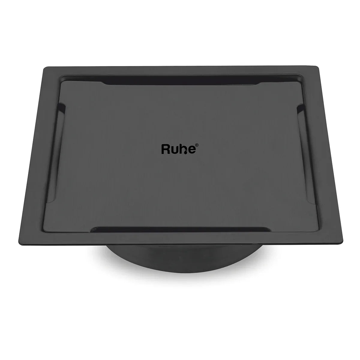 Diamond Square Flat Cut Floor Drain in Black PVD Coating (6 x 6 Inches ...