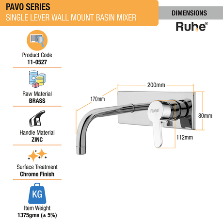 Single Lever Wall Mount Mixer Faucet for Modern Basins – Ruhe