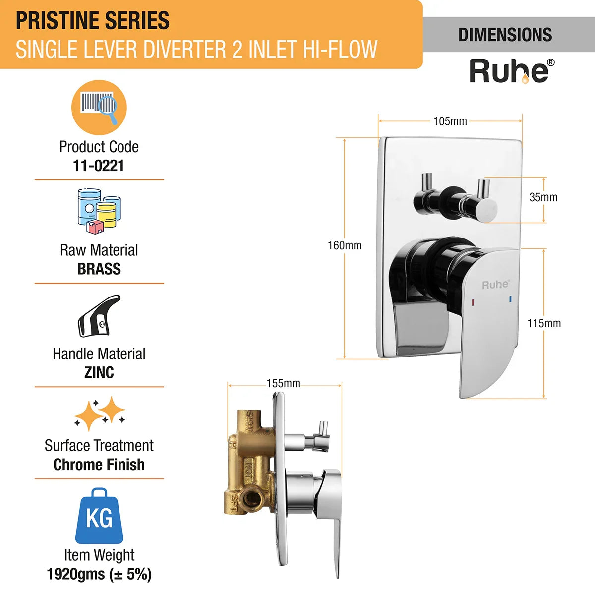 Single Lever Diverter Complete Set 2 and 3 Inlet – Ruhe