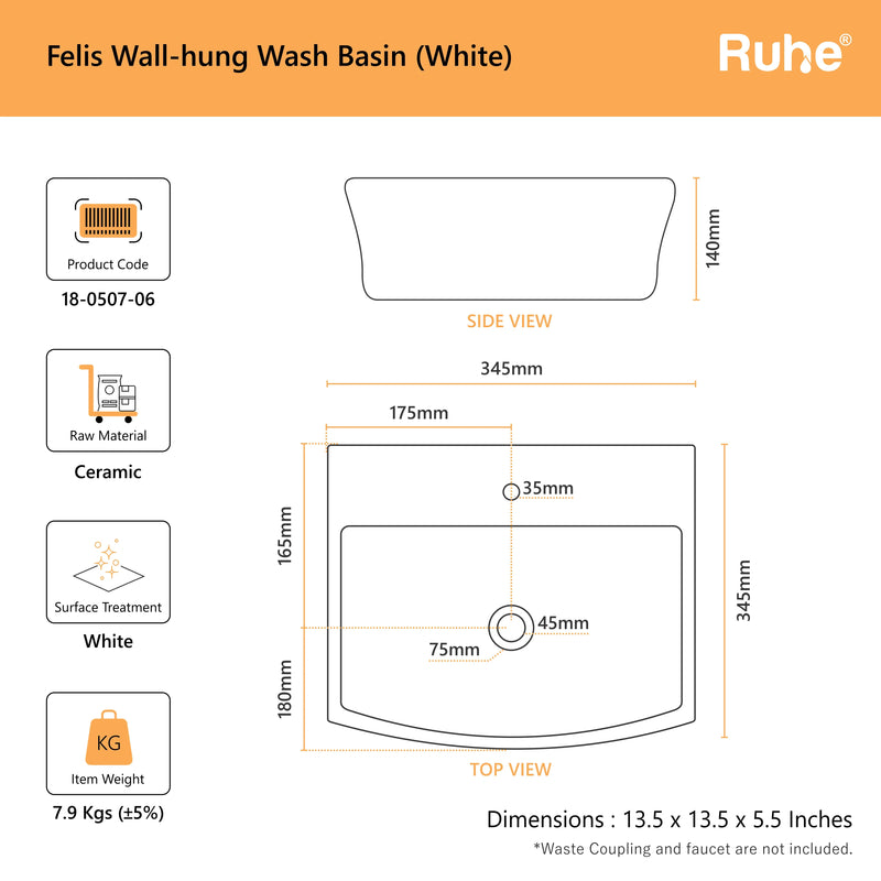 Felis Wall-hung Wash Basin – Ruhe