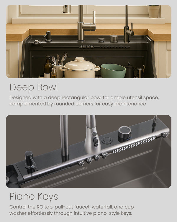 Opera Smart Kitchen Sink (30 x 18 x 9 Inches) – Ruhe