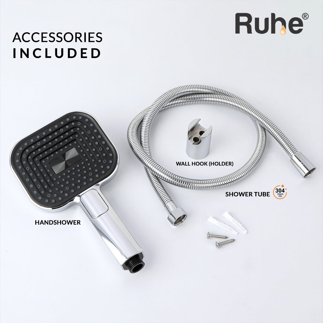 Pure ABS Multi-flow Hand Shower with Flexible Tube (304-SS) and Hook ...