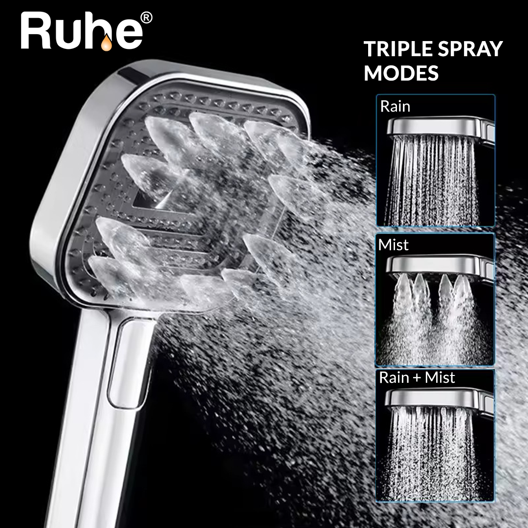 Pure ABS Multi-flow Hand Shower with Flexible Tube (304-SS) and Hook - – Ruhe