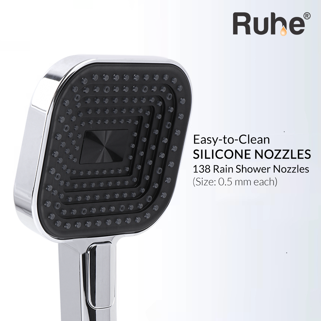 Pure ABS Multi-flow Hand Shower with Flexible Tube (304-SS) and Hook ...