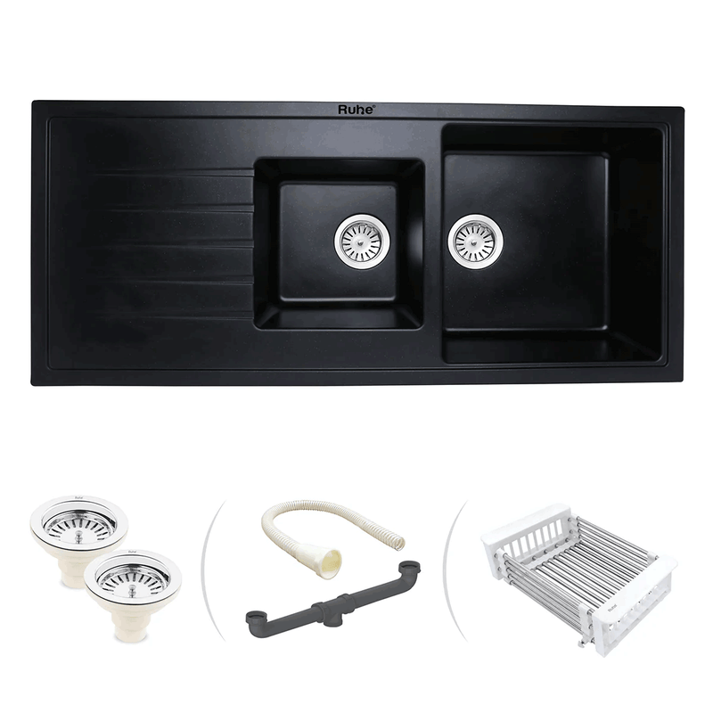Quartz Double Bowl With Drainboard Kitchen Sinks – Ruhe