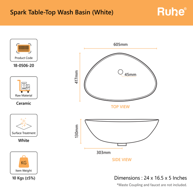 Spark Table Top Wash Basin – Ruhe