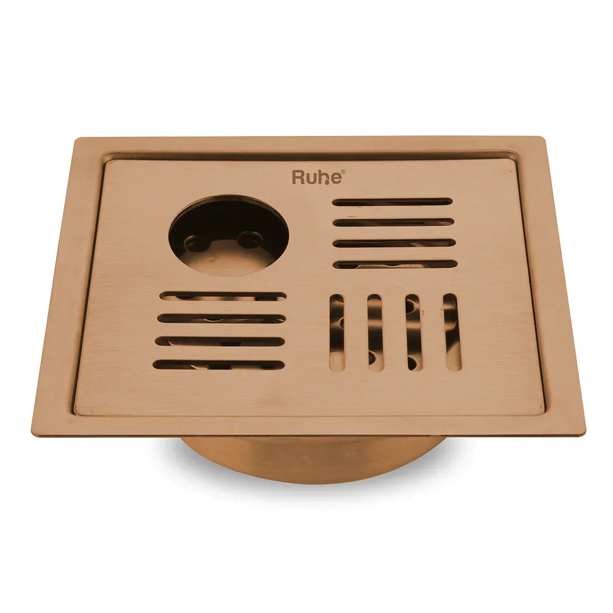 Ruby Square Flat Cut Floor Drain in Antique Copper PVD Coating (5 x 5 ...