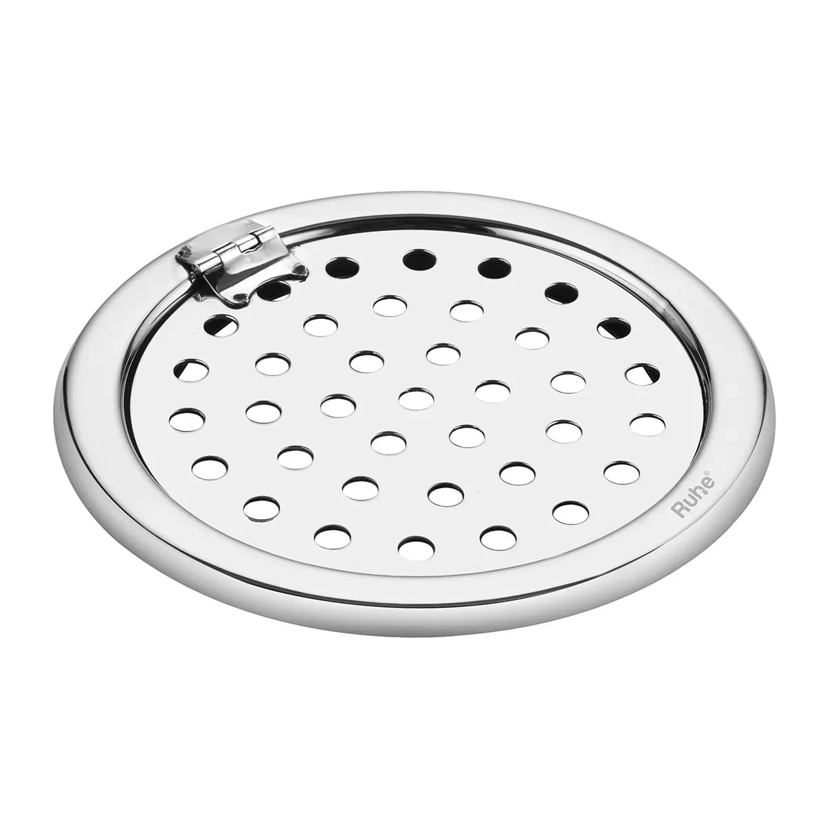 Plain Round Jali Floor Drain (5 Inches) with Hinged Grating Top (Pack ...
