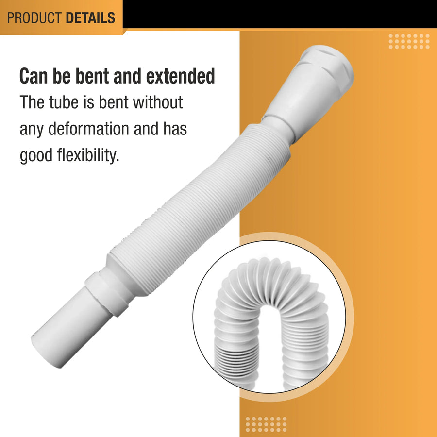 PVC White Flexible Waste Pipe (35 Inches) (Pack of 2) - By Ruhe – Ruhe