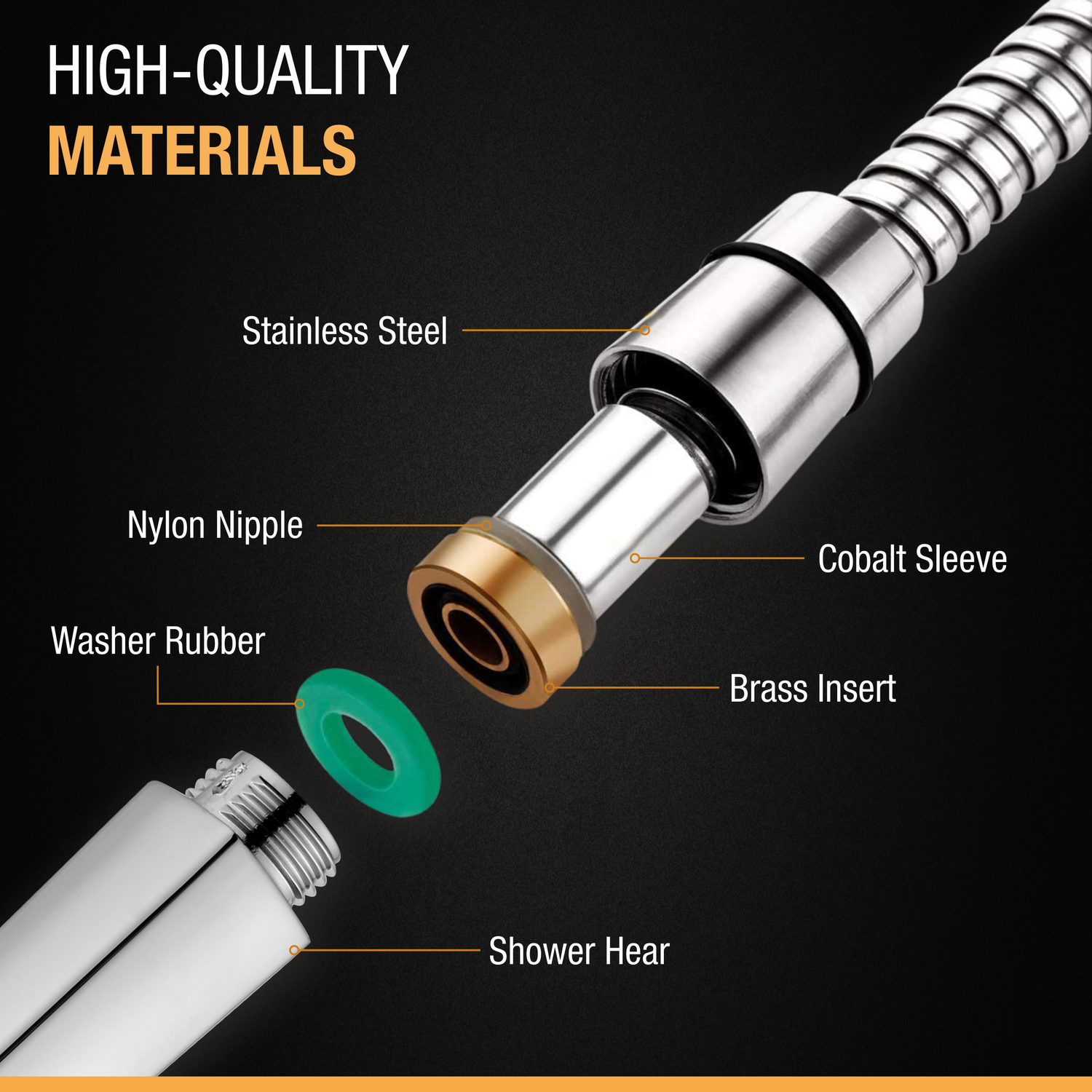 Lux Brass Health Faucet with Braided 1 Meter Flexible Hose (304 Grade ...